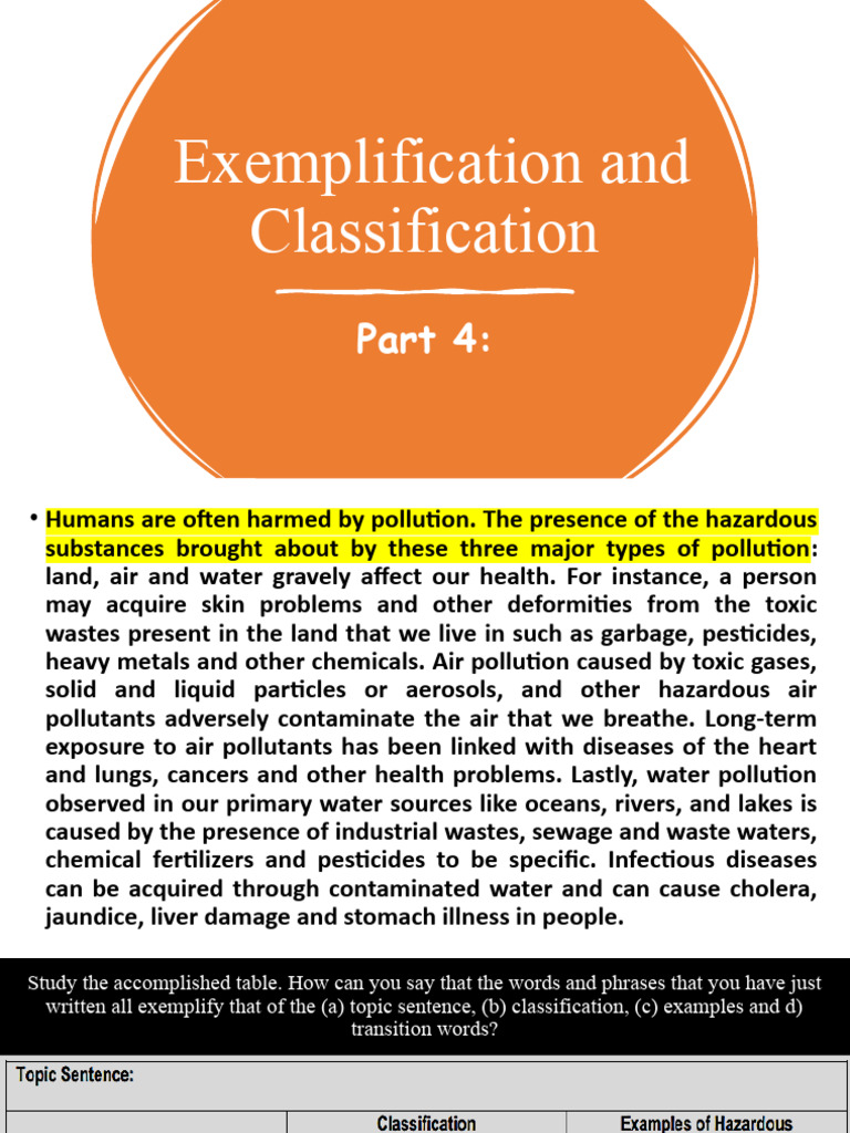 Exemplification and Classification | PDF | Air Pollution | Waste