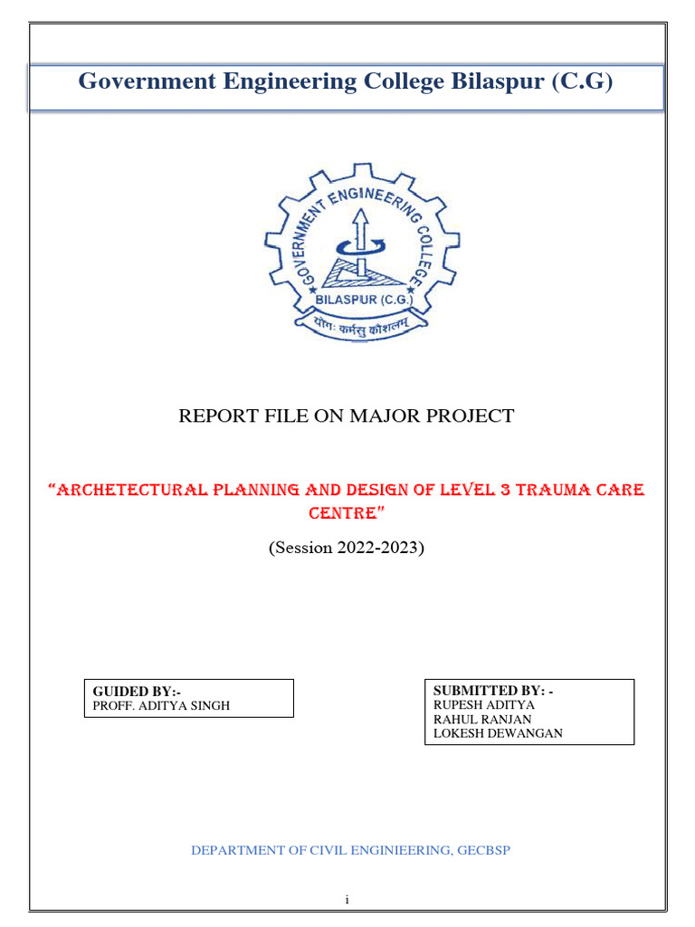 Major Report 420rupesh New1234 | PDF | Emergency Department | Health Care