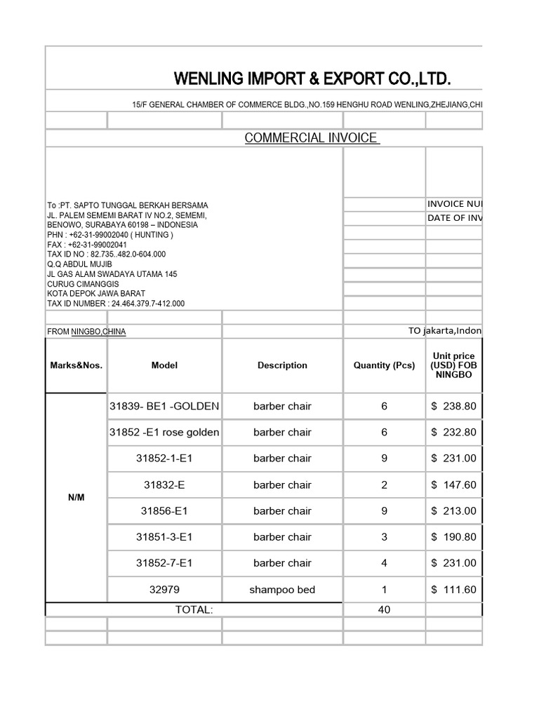 Invoice Packing List | PDF