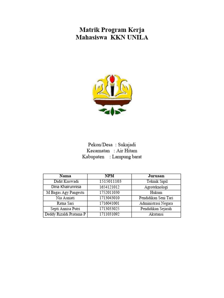 Matrik Program Kerja | PDF