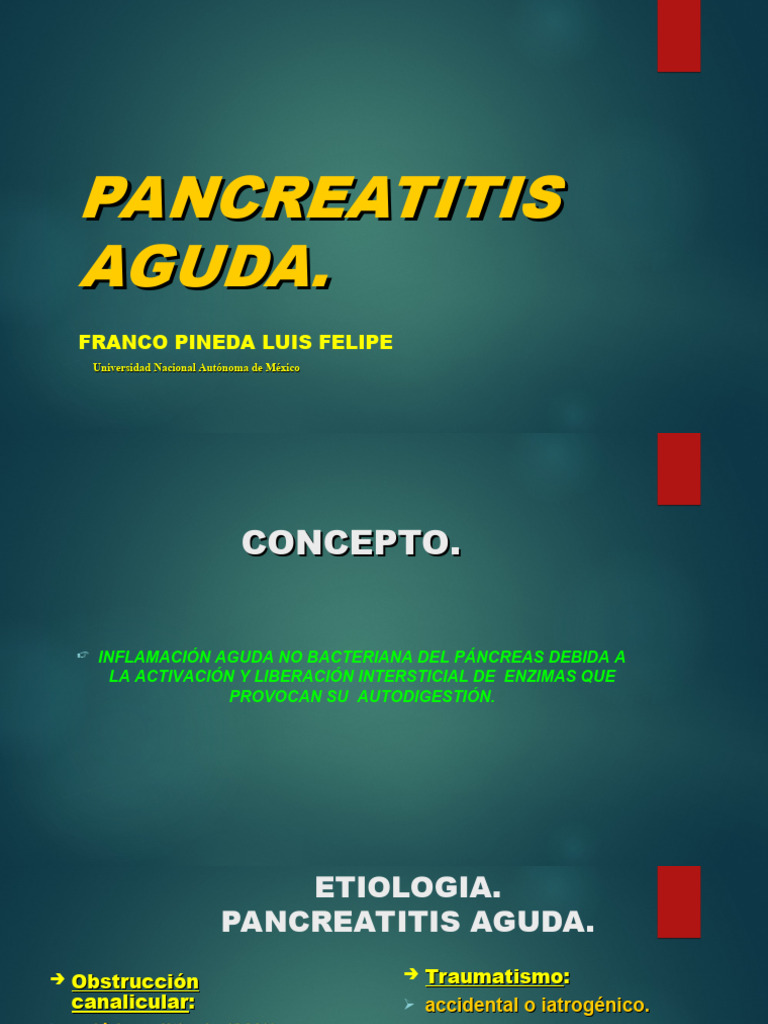 Pancreatitis Aguda y Complicaciones | PDF