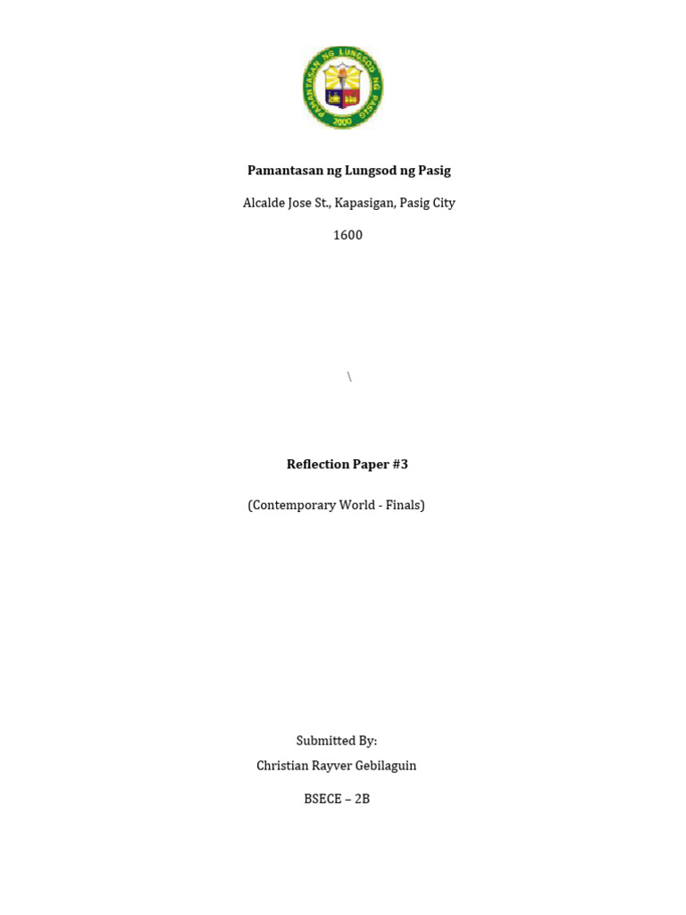 Pamantasan NG Lungsod NG Pasig Alcalde Jose ST | PDF