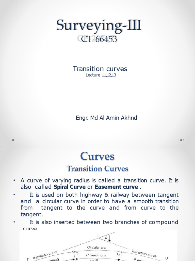 Chapter 4 Lecture 11,12,13 Transition Curves | PDF