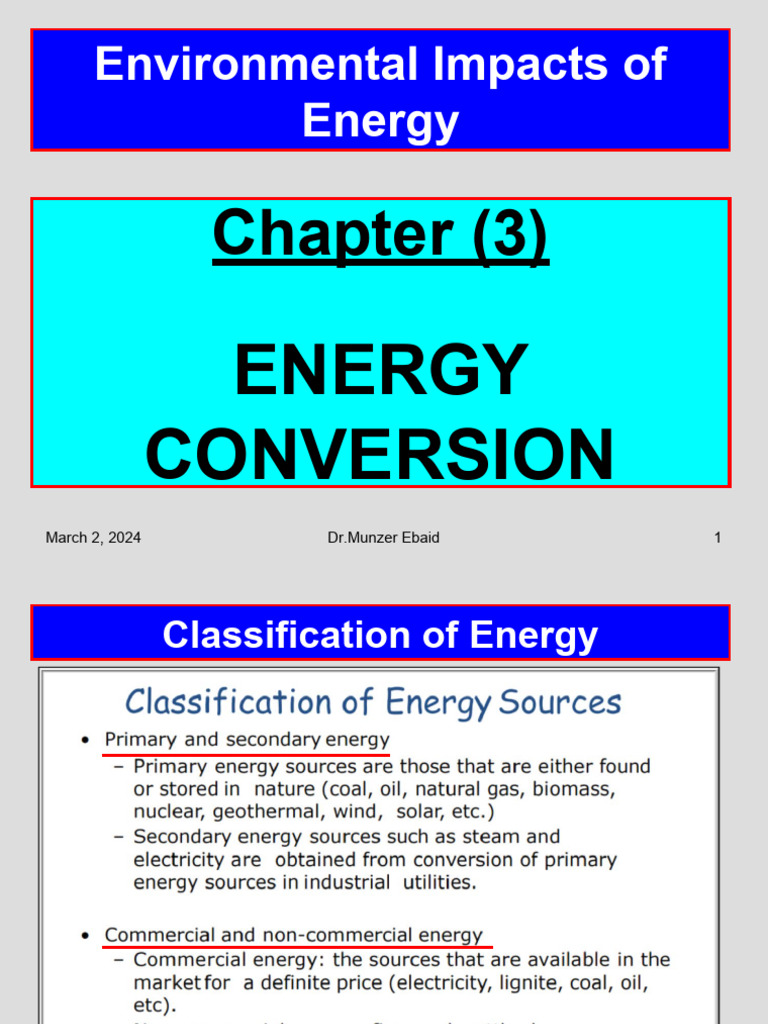 Chapter (3) - Energy Conversion | PDF | Engines | Power Station