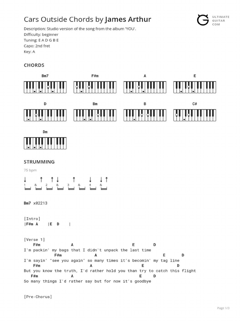 Cars Outside Chords | PDF