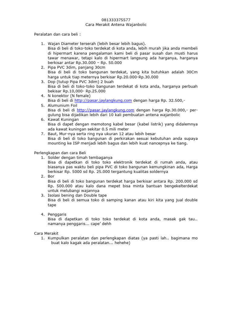 cara_merakit_antena_wajanbolic | PDF