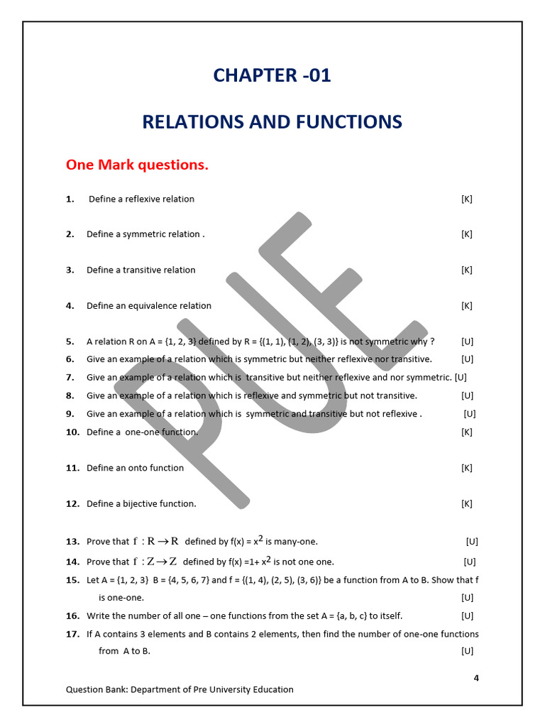 Relations and Functions: Key Concepts | PDF | Teaching Methods & Materials