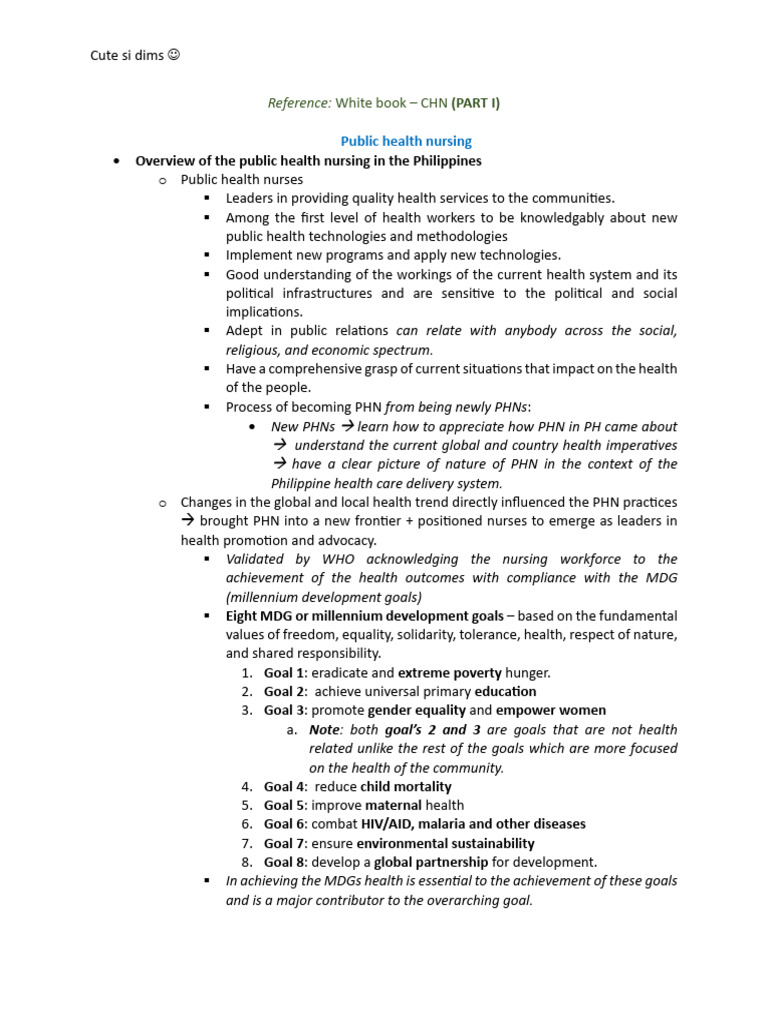 CHN - Whitebook Handouts (PART I) | PDF