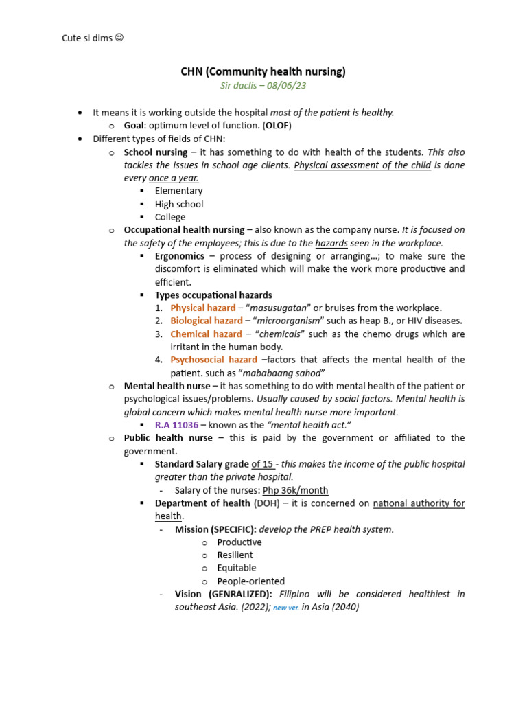 CHN Intensive Reviewer | PDF