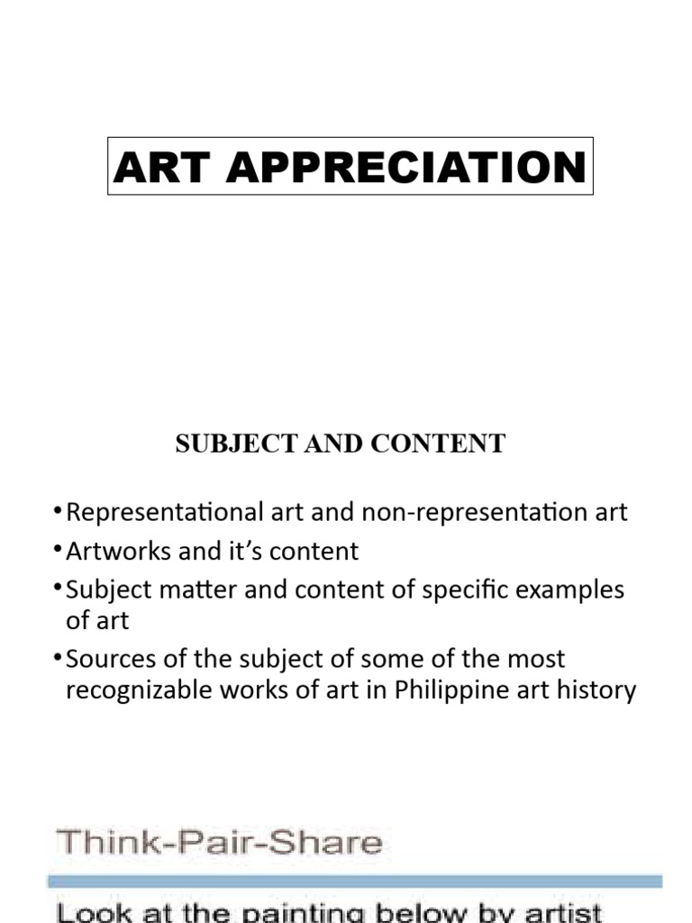 Art Appreciation Lesson | PDF | Paintings | Still Life