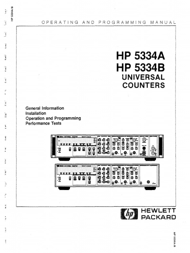 HP 5334B User Manual 7029591 | PDF | Hewlett Packard | Fuse (Electrical)