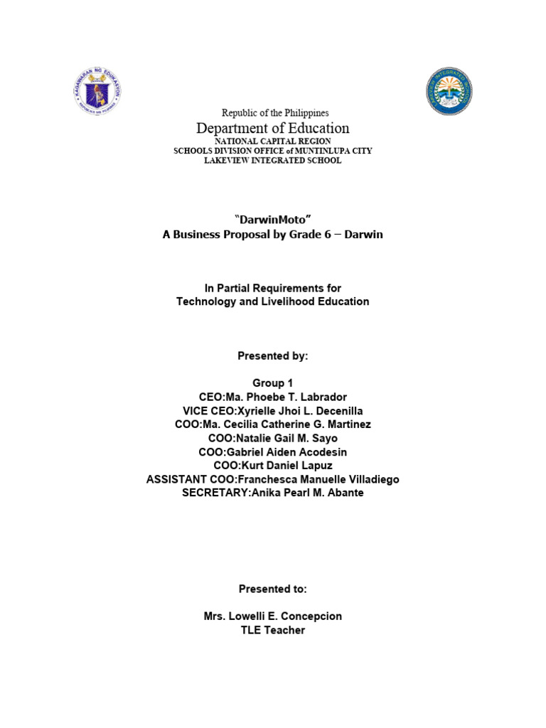 Business Plan Presentation by Gr6 Darwin - DarwinMoto 2 | Download Free ...
