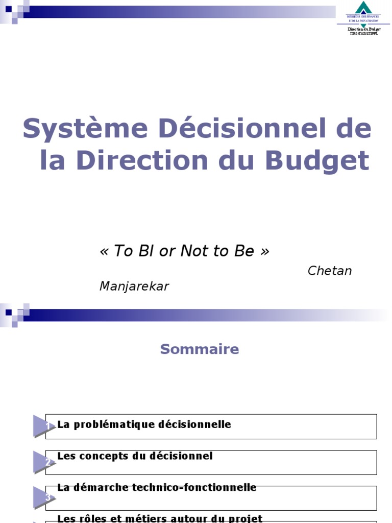 Système Décisionnel pour la Direction du Budget | PDF | Entrepôt de ...
