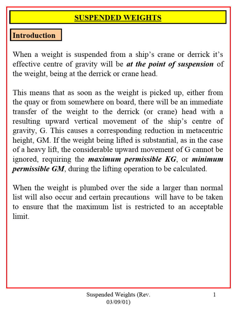 Lesson 15 Suspended Weights | PDF