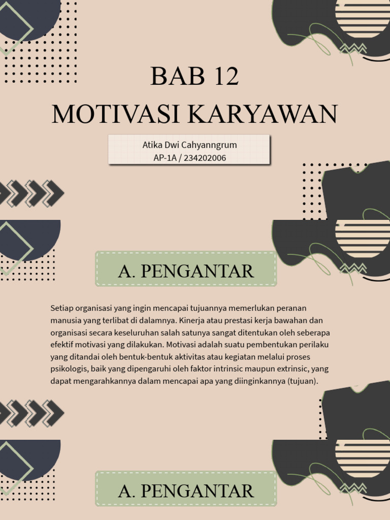 Bab 12 Motivasi Karyawan | PDF