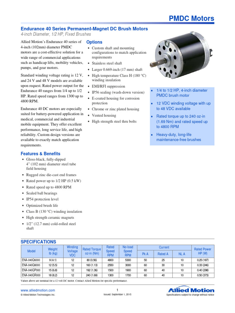 Endurance 40 Datasheet R1scrn | PDF