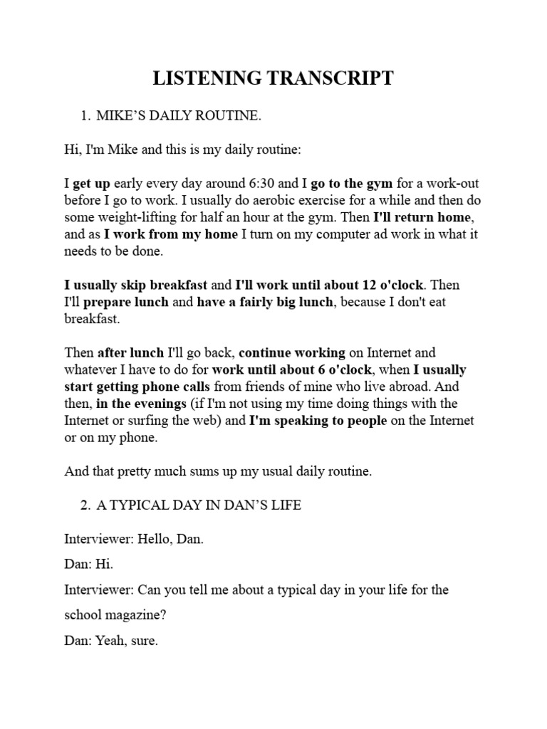 Listening Transcript 31:1:2024 | PDF