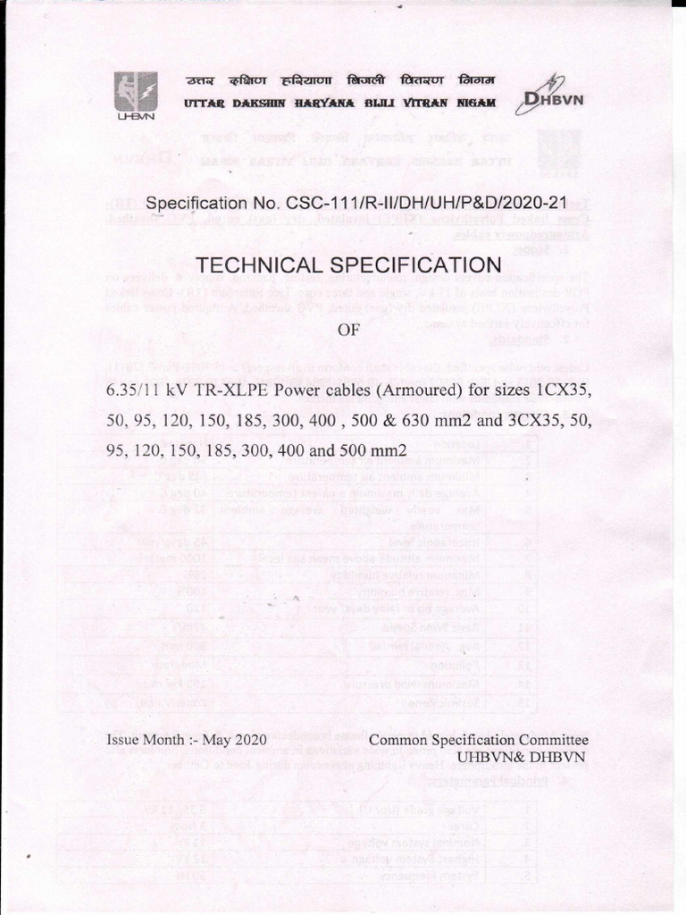 CSC - 111 - II 2020-21 - 11kv TR Xlpe | PDF