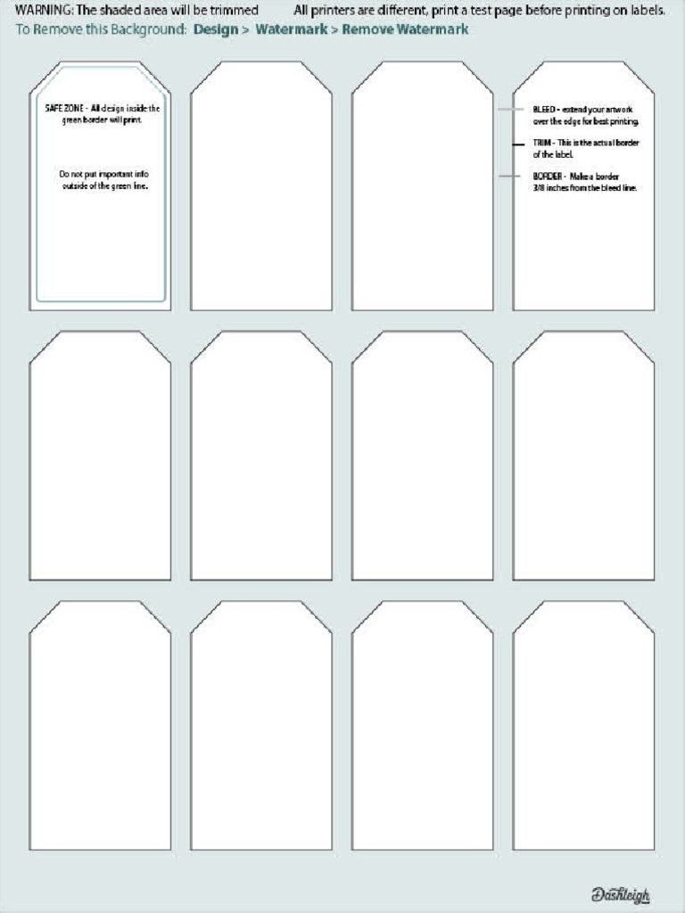 Dashleigh Hangtag Label Outlines | PDF