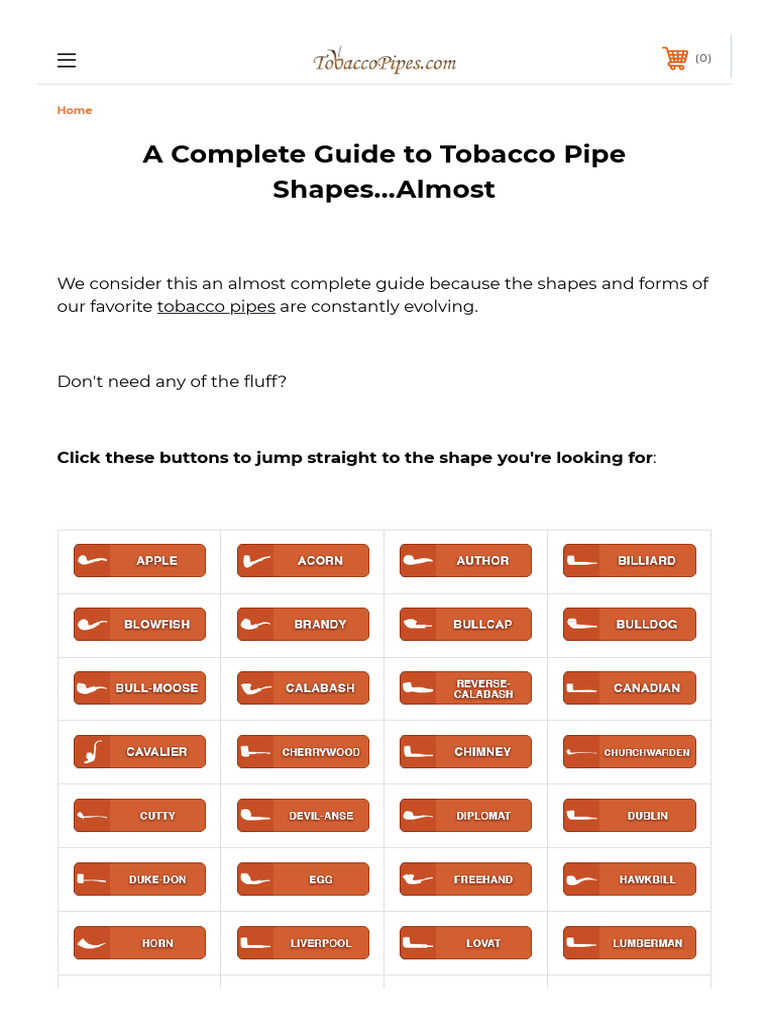 50+ Amazing Tobacco Pipe Shapes Explained - (Infographic) | PDF ...