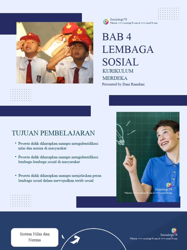 Materi Sosiologi SMA Kelas X Bab 4 Lembaga Sosial (Kurikulum Merdeka) | PDF