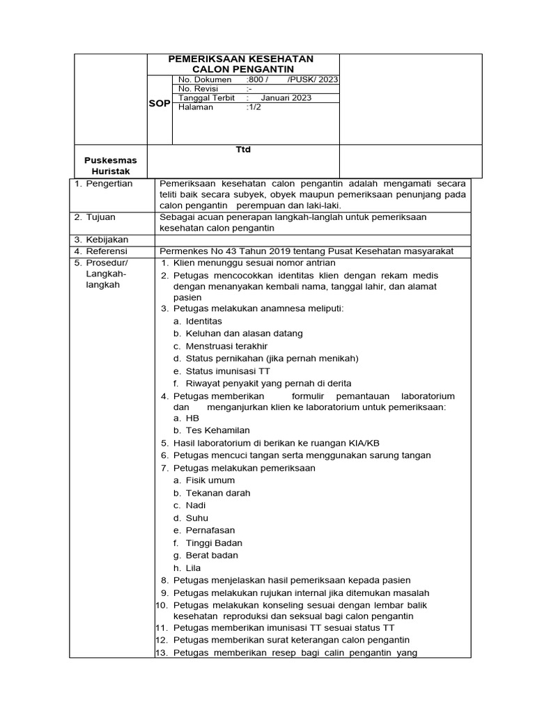 Sop Catin | PDF