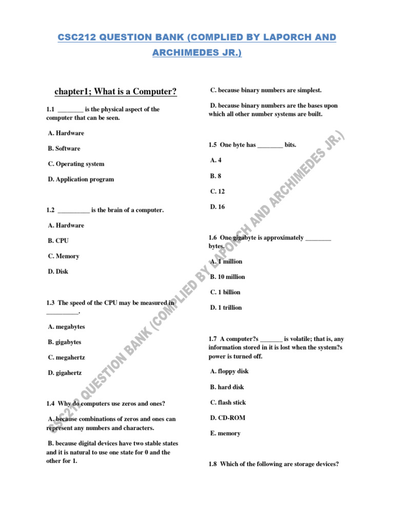 CSC212 Computer Science Question Bank | PDF | Python (Programming ...