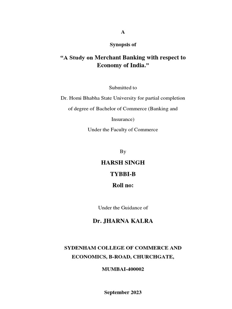 Merchant Banking's Role in India's Economy | PDF | Banks | Methodology