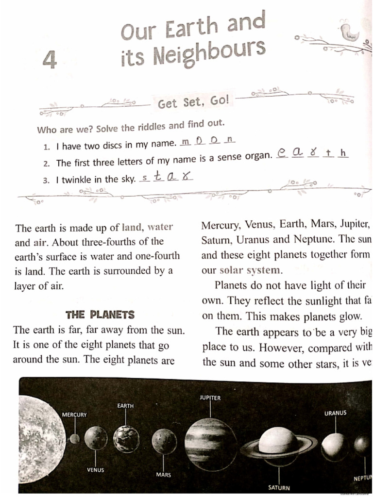 CHP 4 Our Earth and Its Neighbours Book Exercise | PDF