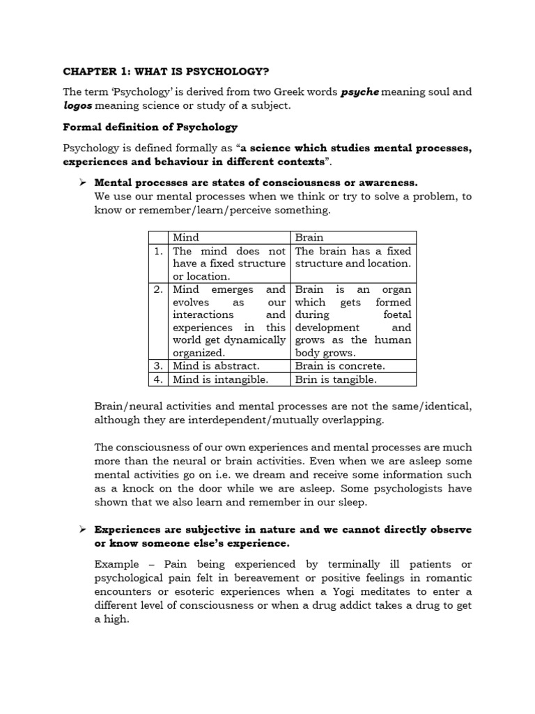 Psychology Notes | PDF | Psychology | Mind Psychology Notes | PDF | Psychology | Mind