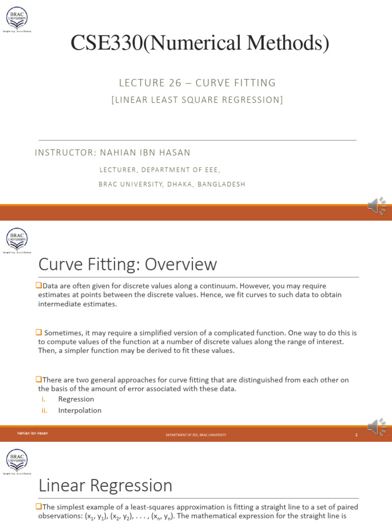 Lecture 26 Least Square Regression | PDF