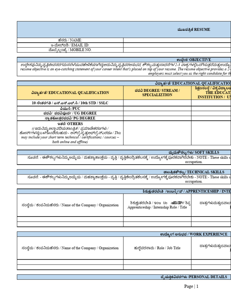 Sample Resume Format | PDF
