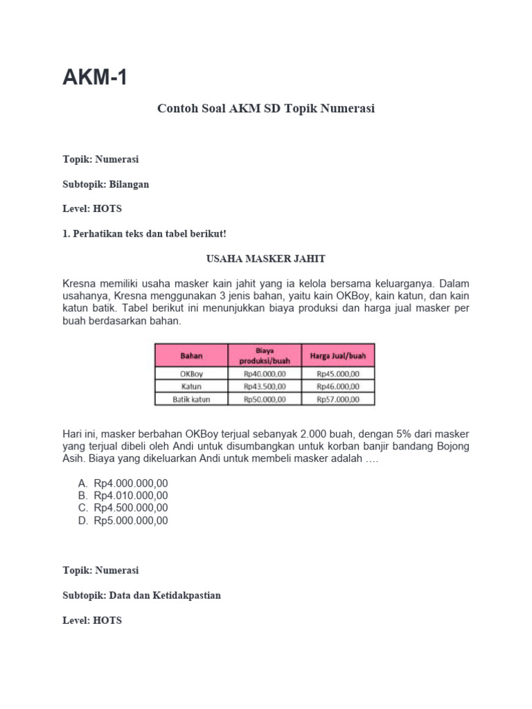 Akm 1 - Soal | PDF
