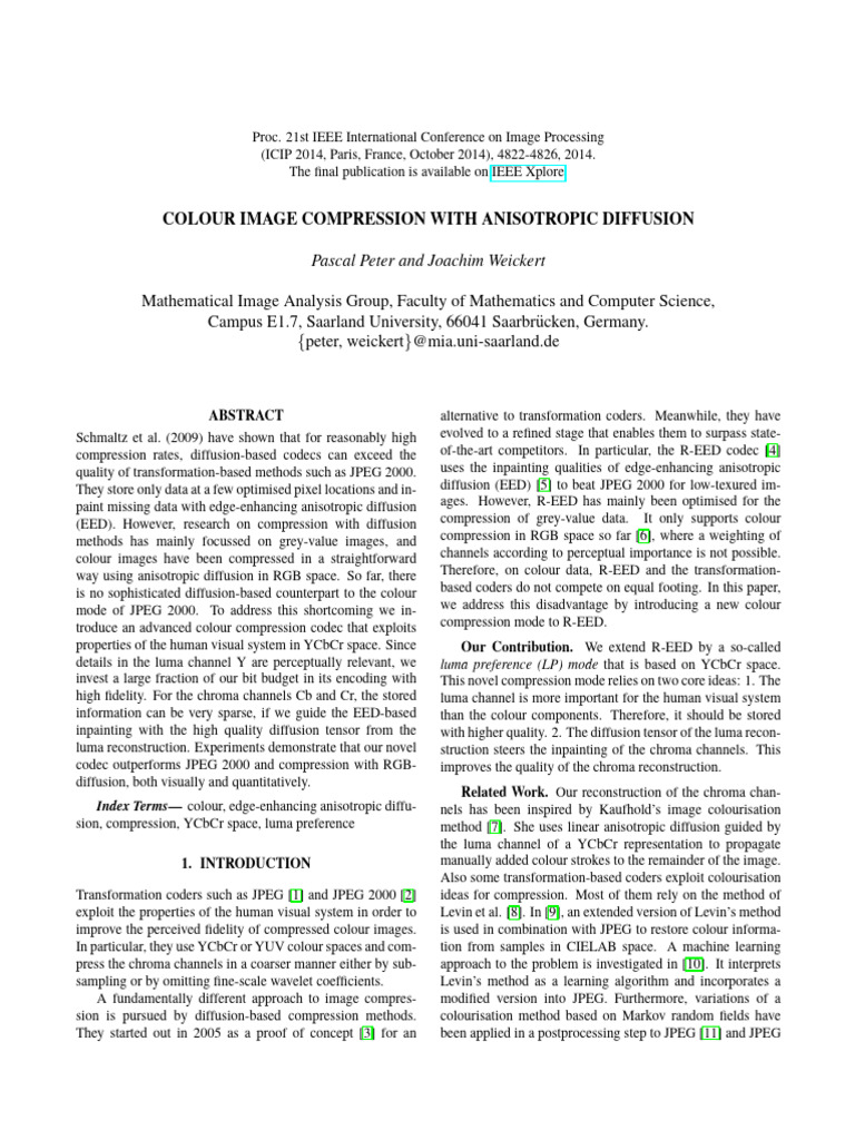 Peters Icip14 | PDF | Data Compression | Eigenvalues And Eigenvectors