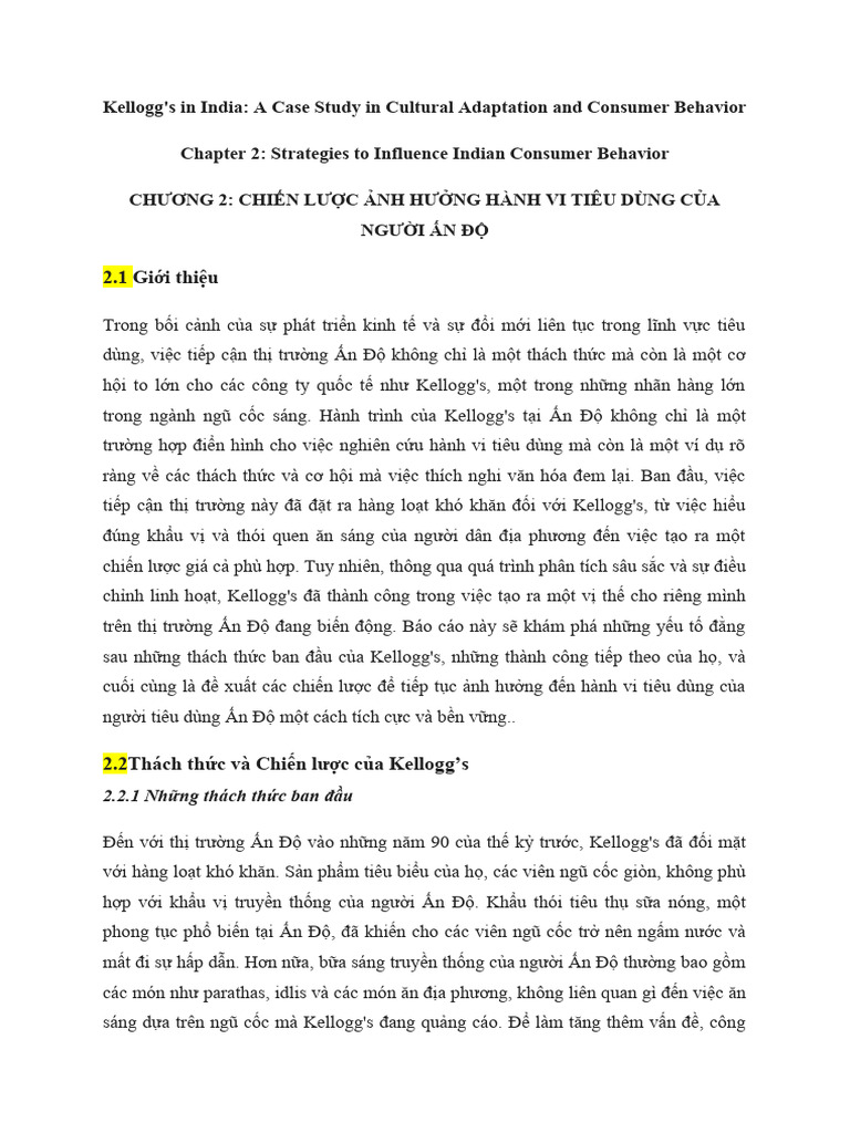 CASE 1 - Kellogg - Chapter 2 | PDF