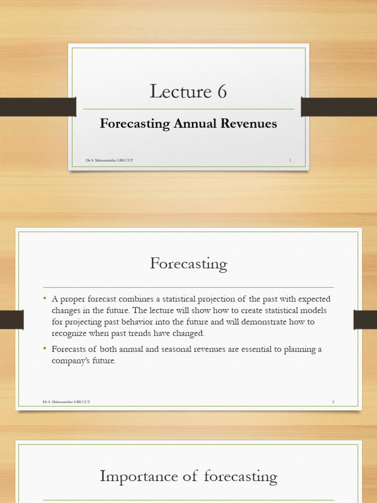 06 Forecasting Annual Revenues | PDF | Errors And Residuals | Regression Analysis