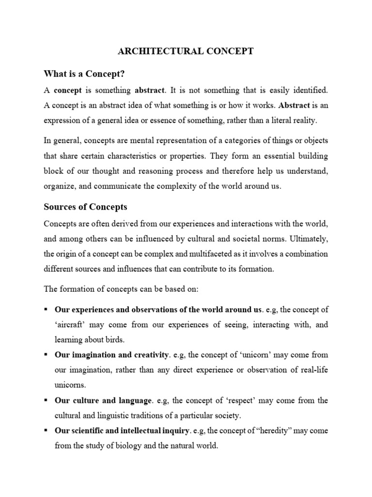 Architectural Concept | PDF | Concept | Experience