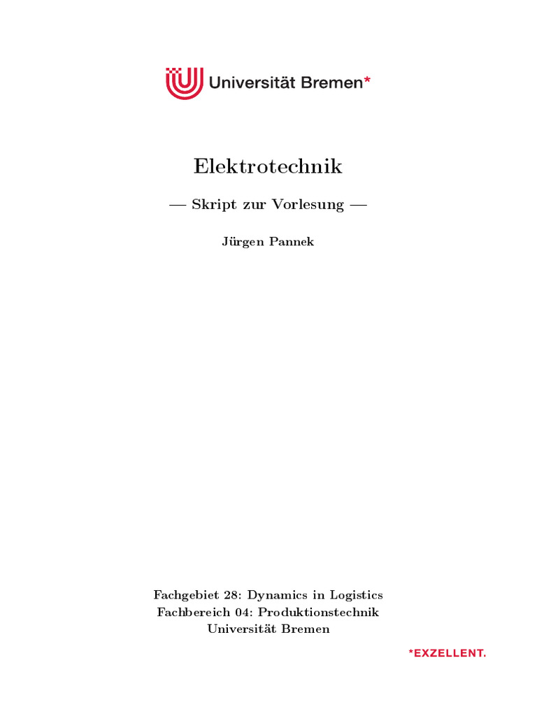 Grundlagen Elektrotechnik Skript | PDF