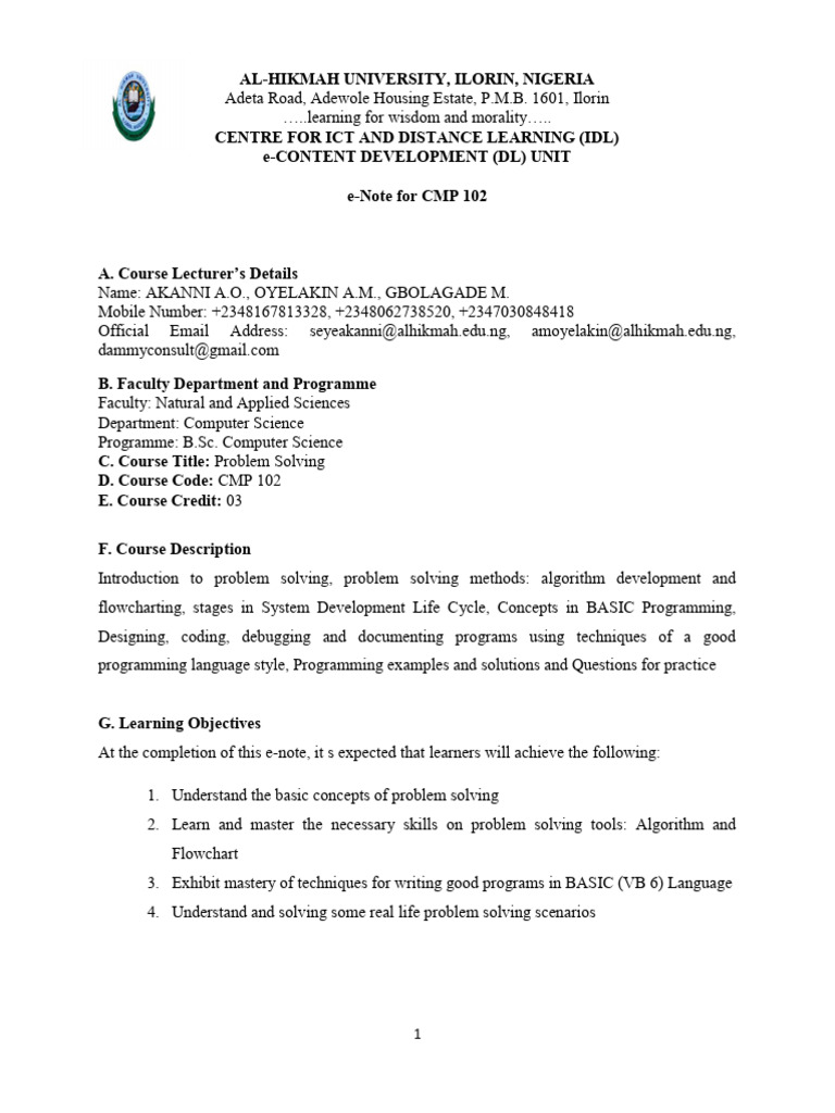 E NoteCMP102358 | PDF | Data Type | Control Flow
