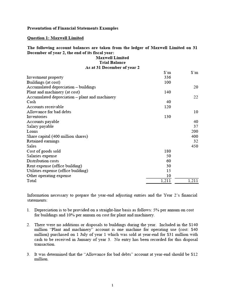 FSP Examples | PDF | Expense | Depreciation