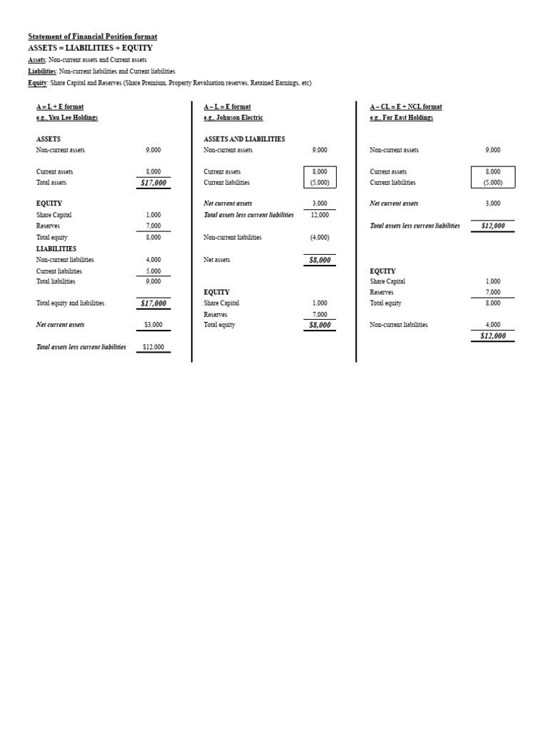 FS Format - SFP | Download Free PDF | Equity (Finance) | Balance Sheet