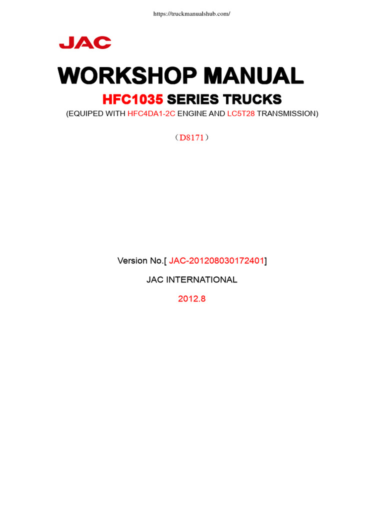 JAC HFC1035K (D8171) Workshop Manual | PDF