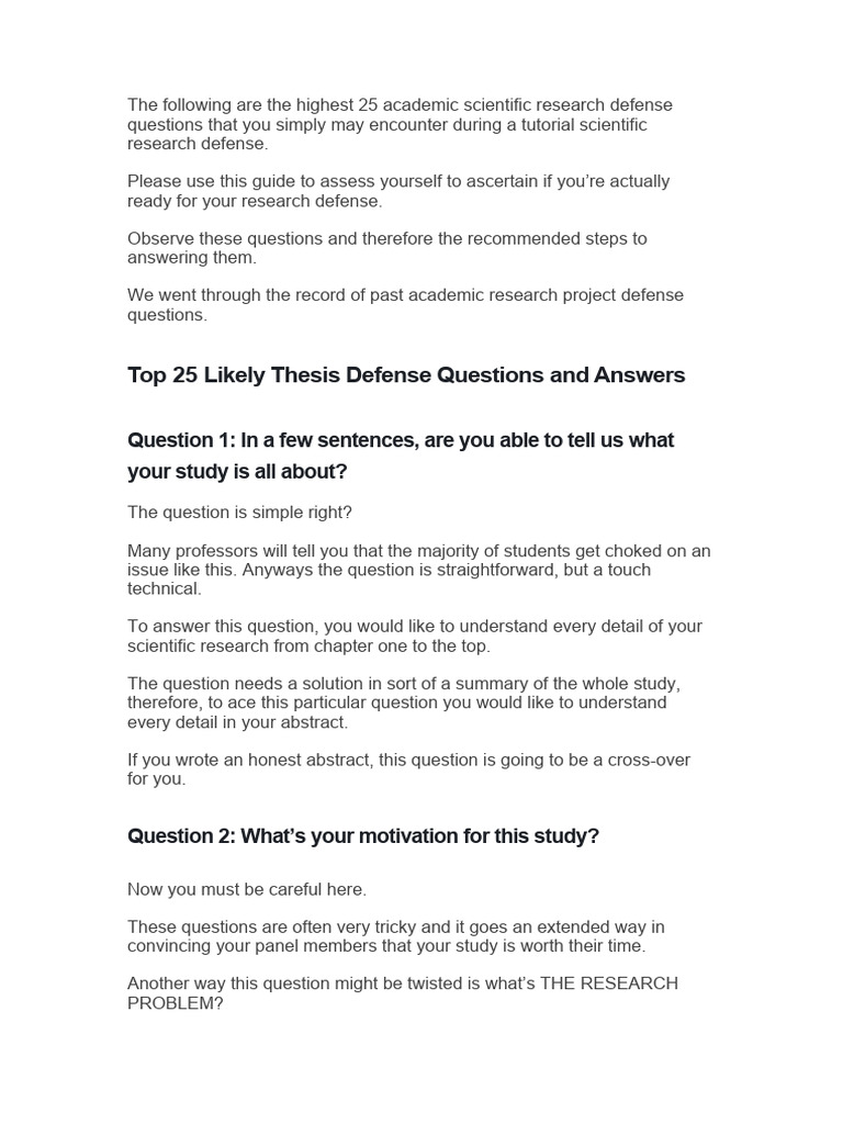 Defense Questions | PDF