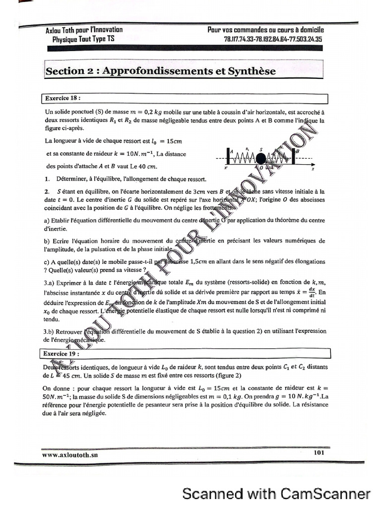 Exercice Sciences Physiques | PDF