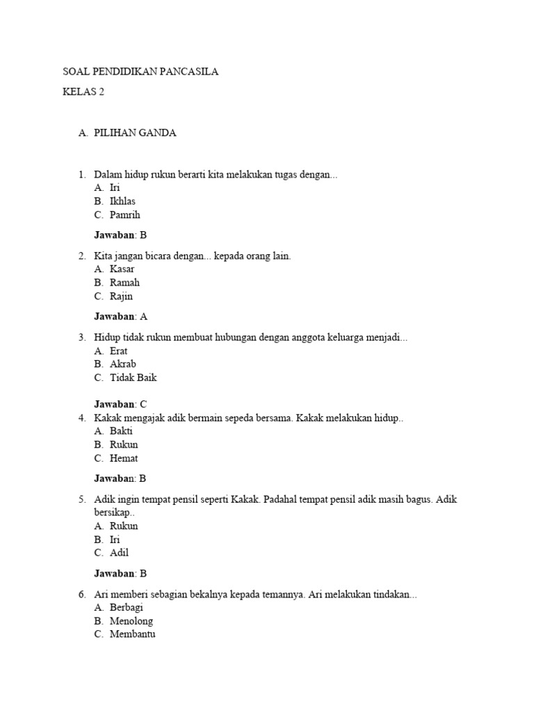 Kumpulan Soal Kelas 2 SD | PDF