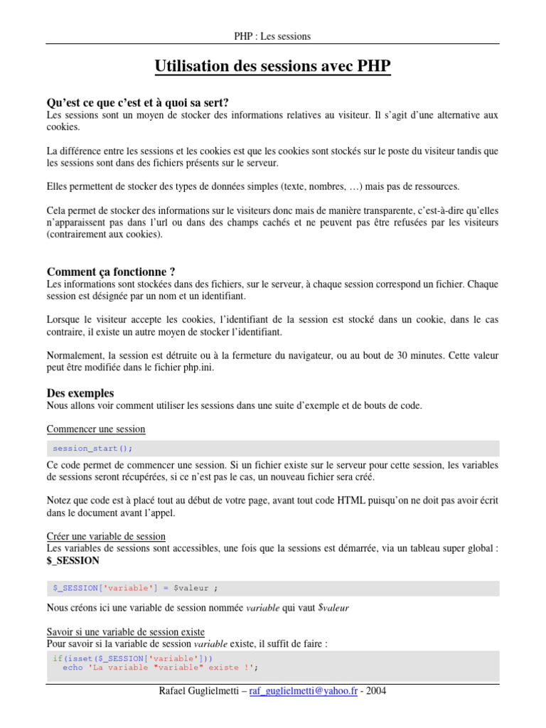 PHP Sessions | PDF