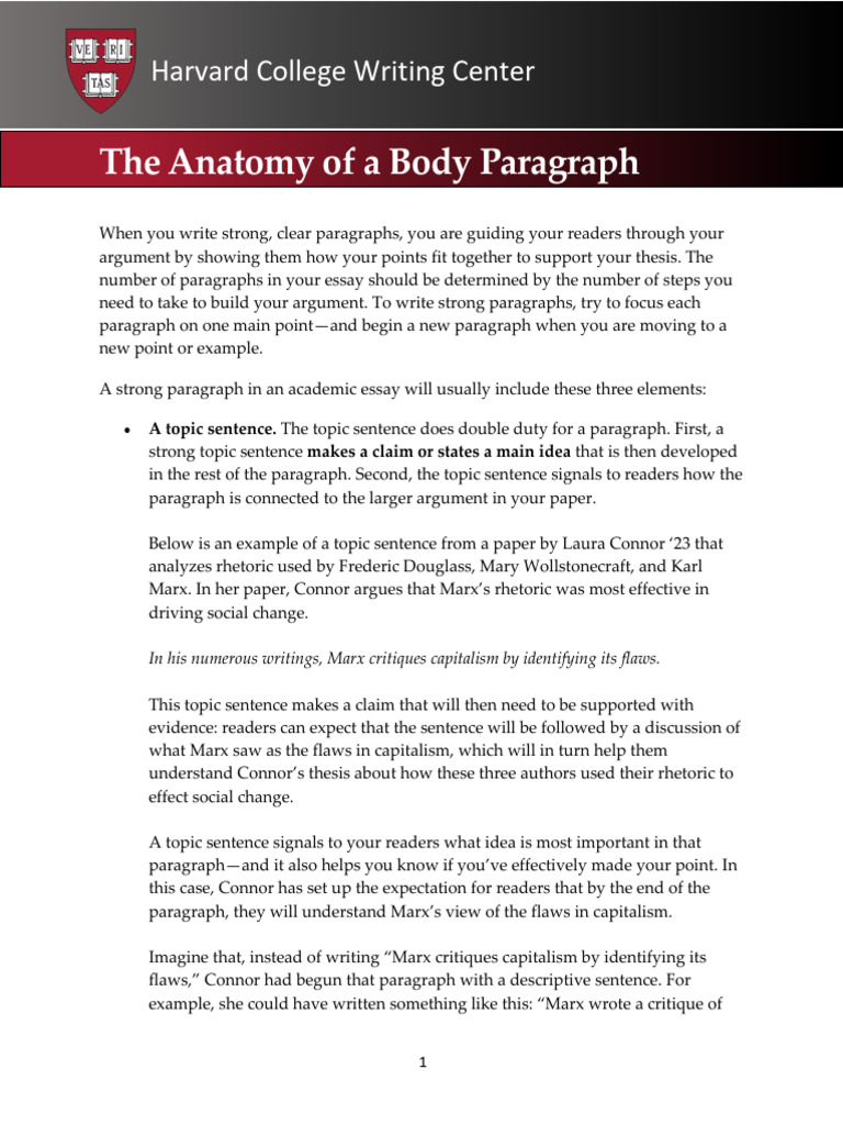 Anatomy of A Body Paragraph | PDF | Karl Marx | Exploitation Of Labour