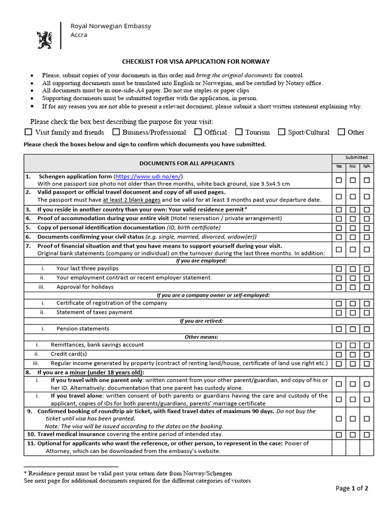 Checklist For Schengen Visas | PDF | Social Science | Law