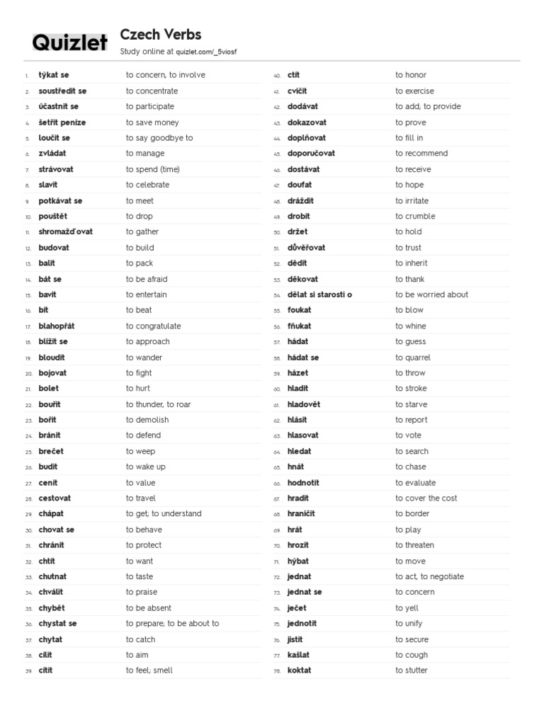 Czech Verbs | PDF
