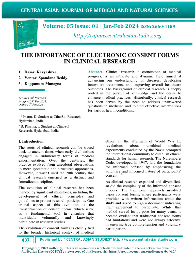 The Importance of Electronic Consent Forms in Clinical Research | PDF | Clinical Trial ...